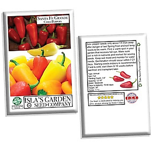 Santa Fe Grande Pepper Seeds for Planting, 50+ Heirloom Seeds Per Packet, (Isla's Garden Seeds), Non GMO Seeds, Botanical Name: Capsicum annuum, Great Home Garden Gift