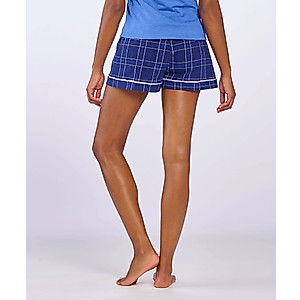 Kappa Kappa Gamma Sorority Flannel Boxers - Kappa Boxer Shorts - KKG Greek Letter Sleepwear Pajama Bottoms (Navy Field Day, Medium)