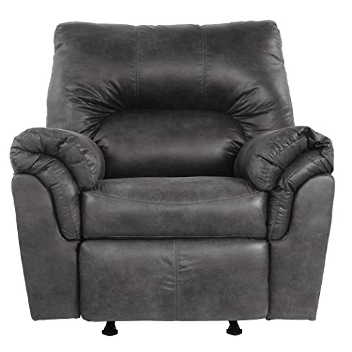Signature Design by Ashley Bladen Faux Leather Manual Rocker Recliner, Gray