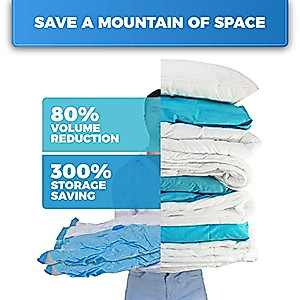 Vacwel 3-Pack XXL - Vacuum Storage Bags - Space Saver Bags for Clothes Storage – XL Comforters - Mattress Topper - Blanket Storage – Vacuum Sealer Bags – Ziplock Sealed - 3x XXL Bags (47x35in) - Bonus 1x Large Bag (32x21in)