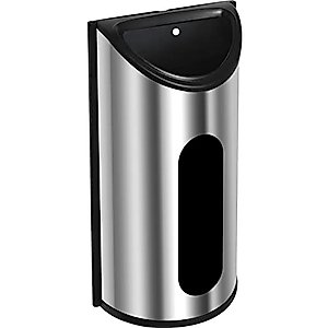 Utopia Kitchen Grocery Plastic Bag Holder and Dispenser for Plastic Bags - Easy Wall Mount Bag Saver - Stainless Steel (Silver)