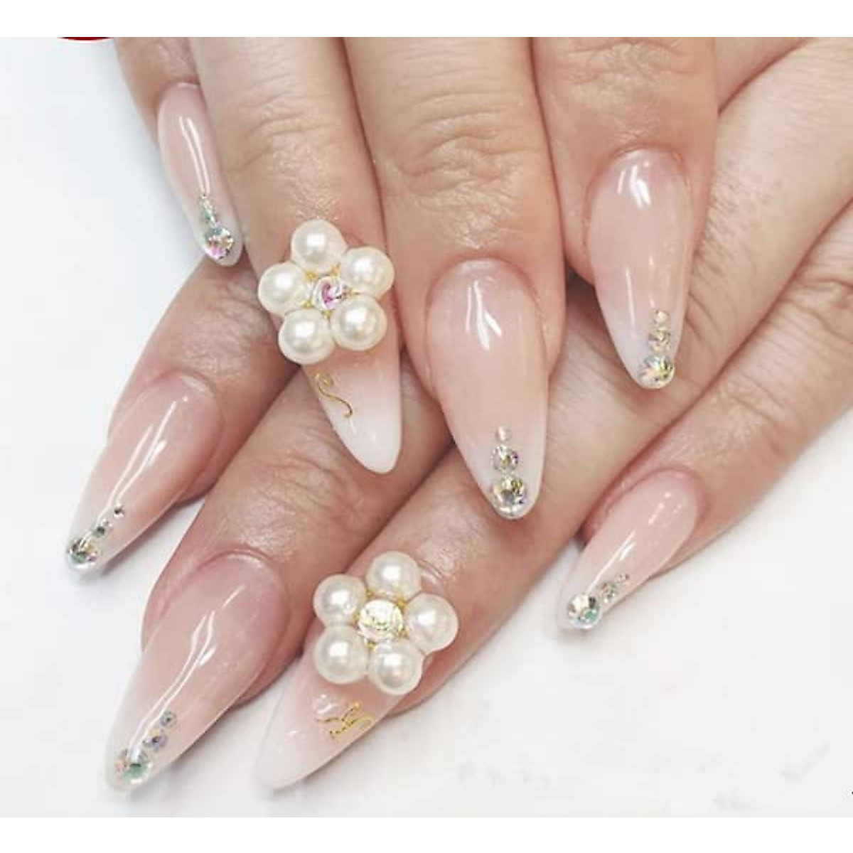 White Pearl Eyes Face 3D Self Adhesive Nail Rhinestones Temporary Tattoo Gems Dots Jewelry DIY Body Art Accessories Festival Decorations 4 Sheets