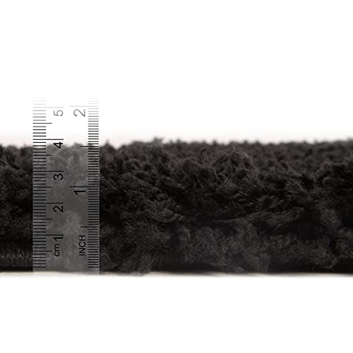 Rugs.com Über Cozy Solid Shag Collection Rug – 5 x 8 Jet Black Shag Rug Perfect 5 x 8 Feet