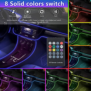 Anise Star Car LED Interior Strip Lights, RGB 16 Million Colors 5 in 1 Change with The Music, 236" Optimum Length, Automobile Ambient Neon Lighting Kit -Bluetooth APP Control and Remote Control