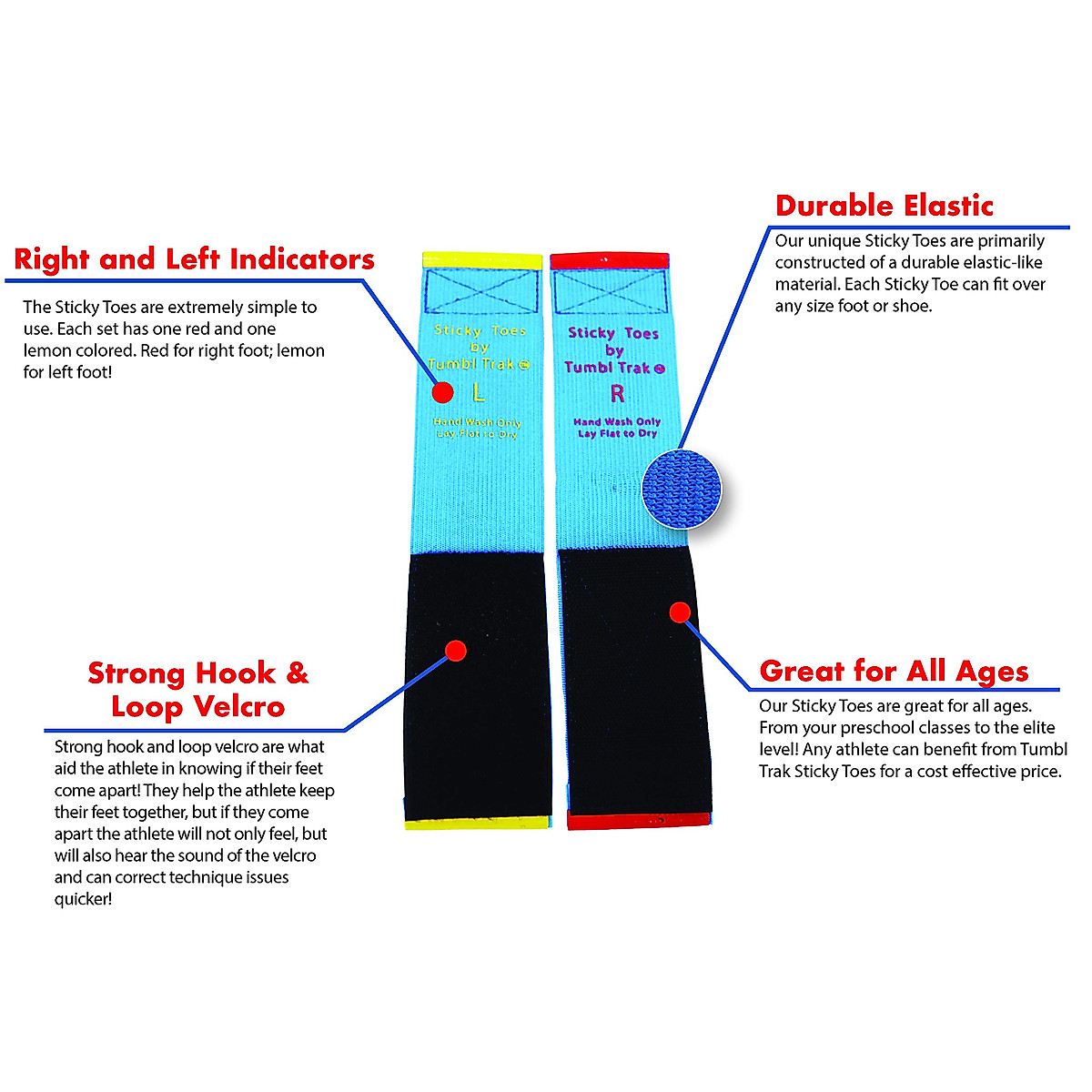 Tumbl Trak Sticky Toes Unisex Shoe Insert, Blue, for Ball of Foot Training