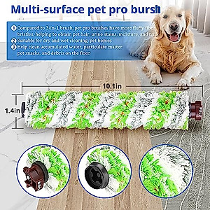 Filter Brush Replacement Compatible with Bissell CrossWave, 4 Brush Roll 1868 + 3 Vacuum Filter 1866, Compare to Part 1608683, 160-8683, 1608684
