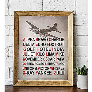 Alpha Bravo Charlie - Military Wall Art, NATO Phonetic Alphabet Military Wall Decor, Patriotic Wall Art Print, Home Decor, Bar Garage Decor, Living Room Decor For Wall, Office Decor, Unframed - 8x10