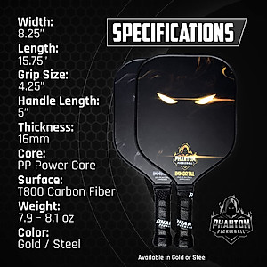 Pickleball Backpack Professional Tour Bag and Immortal 16mm Carbon Fiber Wide Body Pickleball Paddle