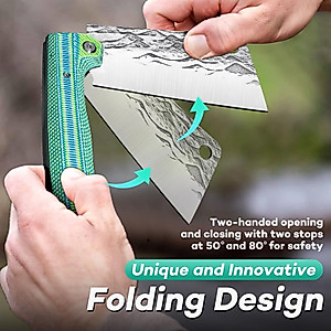 Freelander Folding Chef Knife, 6 Inch Kitchen Knife, Razor Sharp Cooking Knife for Meat Cutting with Sheath, High Carbon Stainless Steel Blade with G10 Handle,for Home Kitchen and Outdoor Camping