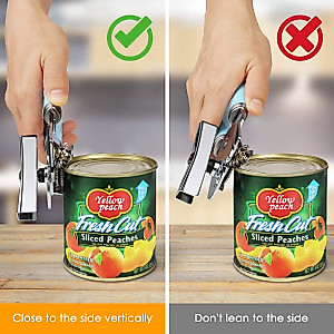 Manual Can Opener, FlyBanboo Upgraded 4 in 1 Multifunction Stainless Steel Heavy Duty Handheld Can Openers with Comfy Grip(sky blue)