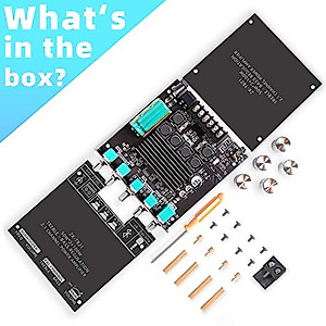 DAMGOO 50W+50W+100W 2.1 Channel Subwoofer Amplifier Board with Treble and Bass Control, Dual TPA3116 Chip, DC 12-24V, Bluetooth and AUX Inputs, DIY Wireless Speakers AMP Board, Password Free