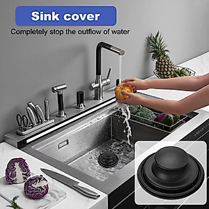 3 Pack of Kitchen Sink Stopper Strainer, Upgraded Sink Basket Strainer Set, Universal Anti-Clogging Sink Drain Strainer, Stainless Steel Kitchen Sink Drain Filter Sieve (Black)