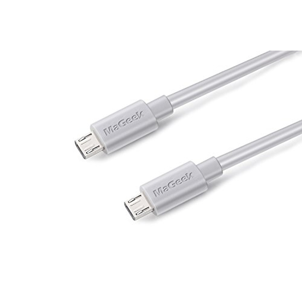 MaGeek Micro USB Cable 6ft, [2-Pack, 6 feet] Extra Long USB 2.0 to Micro B Fast Charge Cord and High Speed Data Sync Cable for Samsung S7 S6, HTC, Sony, Motorola, LG, Google, Nokia and More (White)