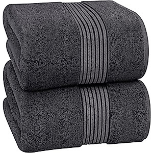 Utopia Towels - Luxurious Jumbo Bath Sheet 2 Pack - 600 GSM 100% Cotton Highly Absorbent and Quick Dry Extra Large Bath Towel - Super Soft Hotel Quality Towel (35 x 70 Inches, Grey)