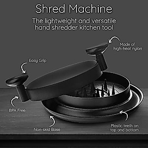 3 PCS Chicken Shredder,Shredder Pro Bowl with Meat Claws,Meat Shredder Tool with Handles,Heat Resistant Bear Claws for Shredding Meat,Meat Shredder,Chicken Tool,Non-Skid Chicken Shredder,black