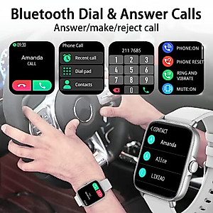 Smart Watch (Answer/Make Call), 1.7" Waterproof Smartwatch 28 Sports Fitness Tracker with Heart Rate Monitor Sleep Tracker SpO2 for Android iPhone Phones, 2022 AI Voice Game GPS Step Counter for Men