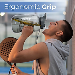 OICEPACK 128 oz Water Bottle 2 in 1 Lid - 1 Gallon Water Bottle Dishwasher Safe, Gallon Water Jug Motivational Water Bottles WIth Times To Drink Leak-proof Big Water Bottle with Straw BPA Free