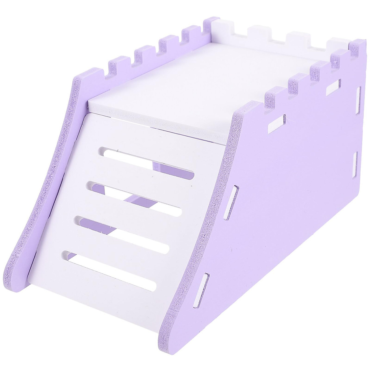 POPETPOP Guinea Pig Hamster Ladder House Plastic Rabbit Hideout Bunny Houses Small Chicken Castle Pet Rats Habitat Hedgehogs Chinchilla Climbing Play Hut for Indoor Pet Cage Violet