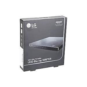 LG Electronics BP60NB10 Ultra Slim Portable Hybrid Drive UHD 4K/Blu-ray/DVD+/-RW Drive, USB 3.0 Compatible, PC Windows, Linux, Mac OS, with M-DISC support, Noise Reduction, Black