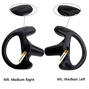 Replacement Earmold Earbud (Left and Right Ear) for Two Way Radio Acoustic Coil Tube Earpiece - Open Ear Insert Earmould Earbuds Black, Medium, Soft Silicone Material, 10 Pairs, Lsgoodcare
