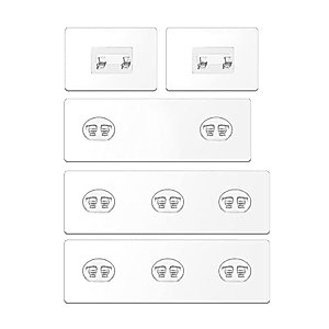 Doiueioa 5 Packs Strong Sticky Waterproof Heavy-Duty Wall Adhesives Nail Free Transparent Adhesive Pad No-Trace Wall Stick Adhesives Hook Strip for Shower Caddy, Kitchen Racks, Bathroom Shelves