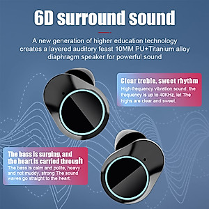 Soonic Bluetooth V5.3 Earbuds, Wireless Noise Cancelling Earbud, Compatible with Apple Android, Built-in Microphone, IPX7 Waterproof Earbud, 3300 mAh Large Power (Black)