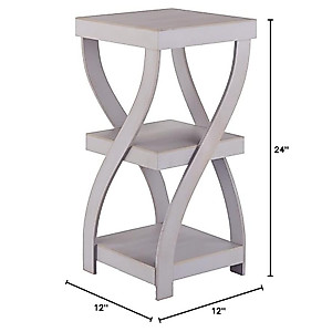 The Lakeside Collection Twisted Side Table Rustic Gray