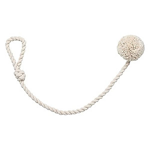 MALANOV Curtain Ball Rope Tiebacks Tie-Backs, Rope Ties, Curtain Handmade Holdbacks, Cotton Curtain Tieback (Natural -2pc)
