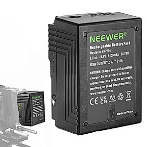 Neewer V Mount/V Lock Battery,94.7Wh 14.8V 6400mAh Mini Lightweight Rechargeable Lithium Battery for Broadcast Studio Video Camcorder, Compatible with Sony HDCAM XDCAM Digital Cinema Cameras, BP-V95