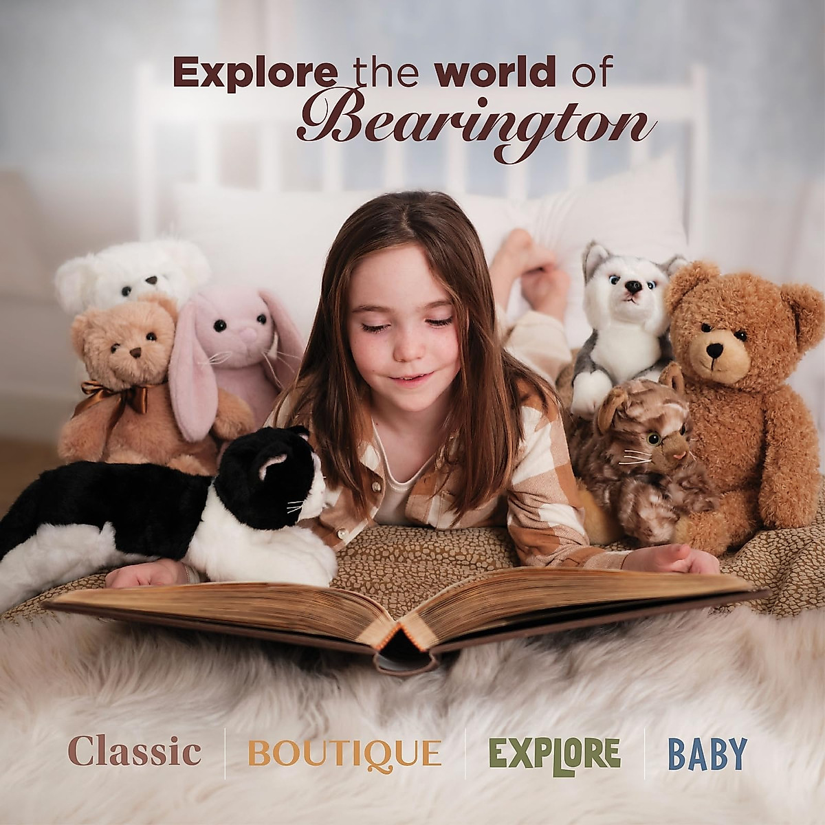 Bearington Lil' Alma Small Plush Stuffed Animal Llama, 7 inches