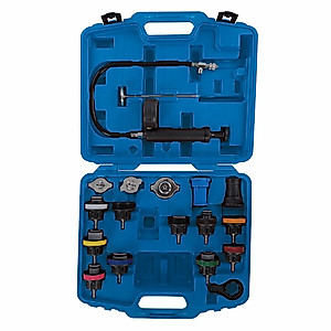 Silverline Tools 647951 Radiator Pressure Tester, Multicoloured, Set of 18 Pieces