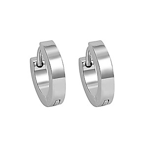 MELUOGE 2 Pairs Unique Fashionable Stainless Steel Small Hoop Earrings for Men Women Huggie Earrings (gold with Silver) Rose Gold (silver)