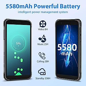 Unlocked Phones Rugged, Blackview BV4900 Smartphone, Android Cell Phone, 5580mAh 4G GSM Cell Phone, 5.7" HD+ Cellphones, 3GB+32GB/SD 128GB Waterproof Unlocked Smartphone, NFC Rugged tmobile Phone