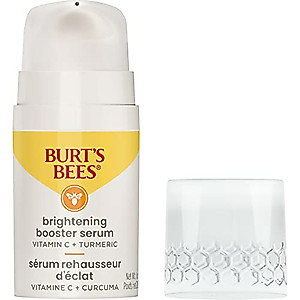 Burt's Bees Vitamin C Turmeric Face Serum, Brightens Skin & Visibly Reduces Dark Spots, Fine Lines & Wrinkles, Naturally Hydrating, Lightweight - Brightening Booster Serum (1 oz)