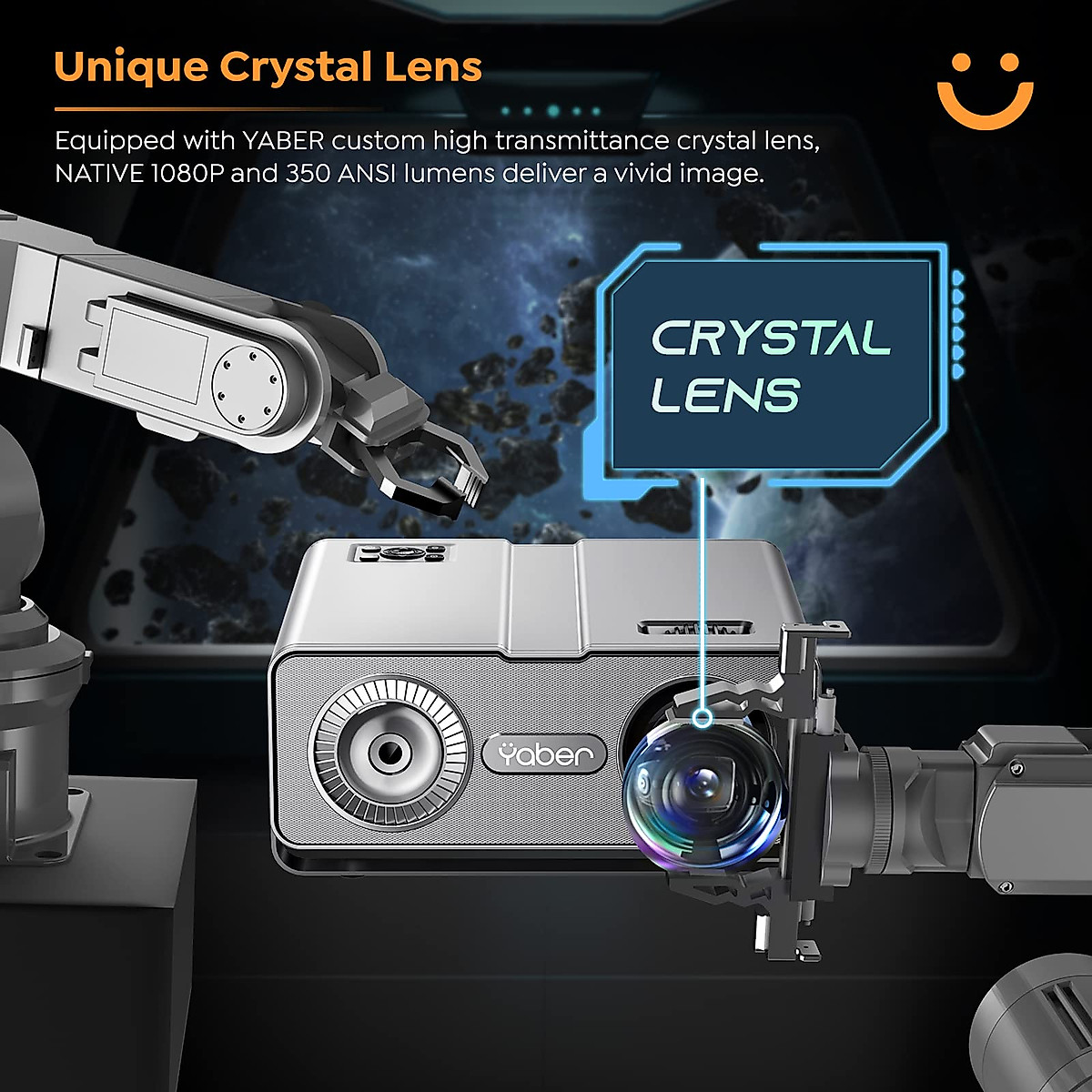 YABER Pro U10 5G WiFi Bluetooth Projector Full HD 1080P Projector Carry Bag Included Support 4K, 4D/4P Keystone&Zoom, Home Theater&Outdoor Video Projector for iOS/Android/PC/PPT/PS5