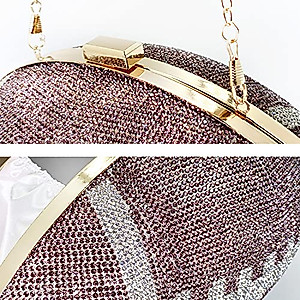 Womens Evening Bags Round Ball Clutch Purse Rhinestone Glitter Crossbody Shoulder Bag