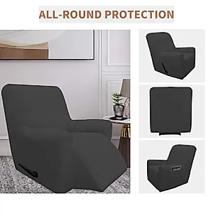 Easy-Going 100% Waterproof Recliner Cover, Dual Waterproof Couch Cover for Recliner, 1- Piece Jacquard Sofa Cover, Leakproof Sofa Slipcover for Kids, Pets, Dog and Cat (Recliner, Dark Gray) 1 Seat