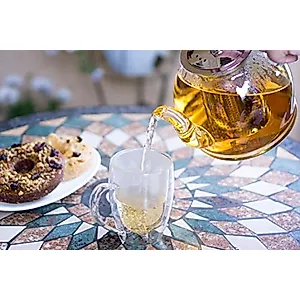 Aserson 1200 ml/40 oz Glass Teapot, Heat Resistant, Stainless Steel Infuser, Handmade, Leaf Tea Brewer, Borosilicate Glass, Stovetop Teapot and Microwave Safe