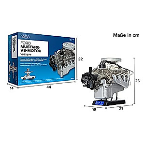 Ford 1965 Mustang V8 Engine Model Kit - Working Model Motor with Collector's Handbook