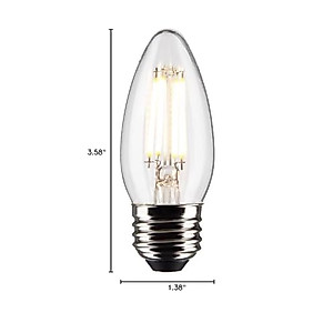 Satco S21837 5.5 Watt B11 LED Bulb, Clear, Medium Base, 2700K, 500 Lumens, 120 Volt, 2- Pack