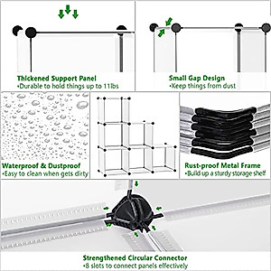 C&AHOME Cube Storage Organizer, 6-Cube Shelves Units, Closet Cabinet, DIY Plastic Modular Book Shelf, Ideal for Bedroom, Living Room, Office, 36.6" L x 12.4" W x 36.6" H Translucent White SBTM3506A