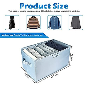 Extra Large Closet Drawer Clothing Jeans Organizer with Handle , Foldable Wardrobe Storage Box, Fabric Compartment Washable Clothes Pants Organizer for Sweater,Jeans,Hoodie,Sweatshirt by BEEYING