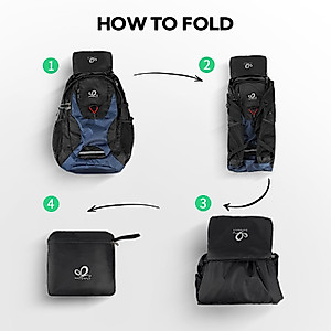 WATERFLY Lightweight Packable Hiking Backpack: Foldable Travel Daypack Ultralight Camping Day Pack for Woman Man