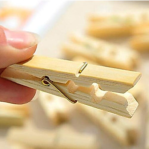 Bamboo Clothespins Heavy Duty Wooden Clothespins Clothes Hanging Pegs Washing Line Airer Wood for Indoor Outdoor 20 Pcs