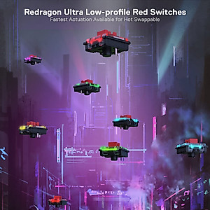 Redragon K632 PRO 60% Wireless RGB Mechanical Keyboard, BT/2.4Ghz/Wired Tri-Mode Ultra-Thin Low Profile Gaming Keyboard w/No-Lag Connection, Dedicated Media Control & Linear Red Switch