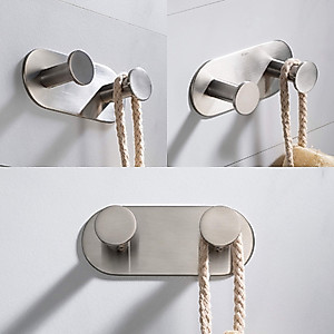 Kraus Elie Bathroom Robe and Towel Double Hook, Brushed Nickel Finish, KEA-18803BN