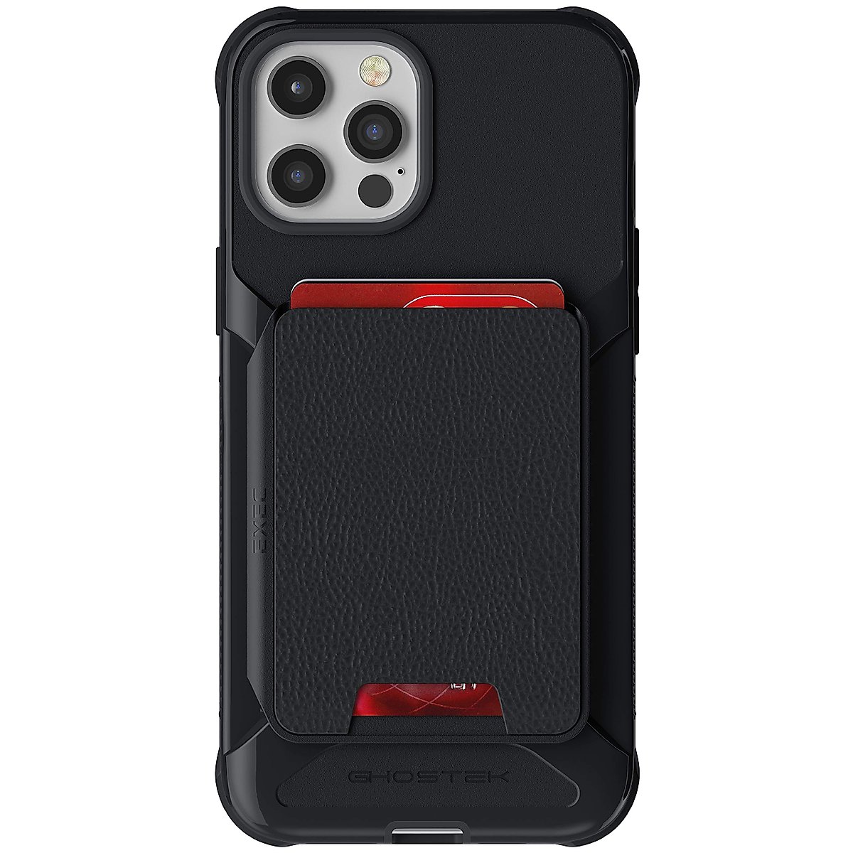 Ghostek Exec Magnetic Wallet Compatible with iPhone 12 Pro Max Case with Card Holder Easy Slide-Out for Wireless Charging Built-in Magnet is Great for Car Mounts 2020 iPhone12 Pro Max (6.7") (Black)