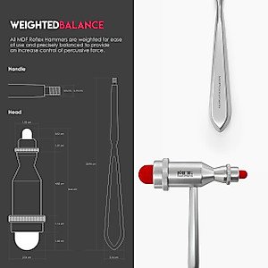MDF Instruments, Tromner Neurological Reflex Hammer with Pointed tip Handle for cutaneous and Superficial responses - Free-Parts-for-Life & Lifetime Warranty - Red (MDF555-02)