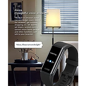 OCTANDRA Pulse VeryFit Fitness Tracker Alexa Built-in Heart Rate SpO2 Blood Oxygen Saturation Sleep Monitor Step Counter Running Pedometer 5ATM Waterproof Smart Watch for Men Women (GT Band) (Black)