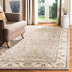 SAFAVIEH Heritage Collection Area Rug - 9'6" x 13'6", Grey & Beige, Handmade Traditional Oriental Wool, Ideal for High Traffic Areas in Living Room, Bedroom (HG863A)